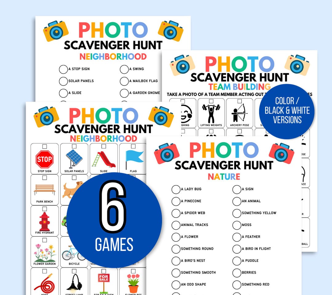 Photo Scavenger Hunt, Nature Scavenger Hunt, Neighborhood Scavenger ...