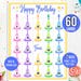 Birthday Bingo, 60 Birthday Bingo Cards, Birthday Party Game, Happy ...