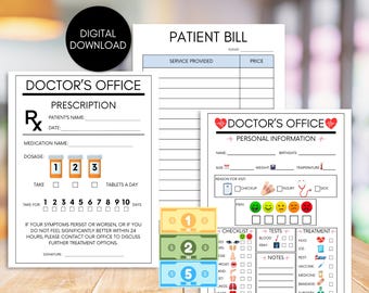 Doctors and Nurses Pretend Play, Printable for Kids, Doctor Forms, Kids ...