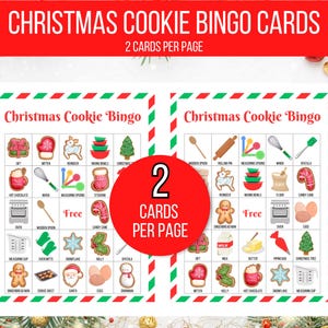 Christmas Bingo, 30 Baking Bingo Cards, Christmas Cookie Bingo Cards ...