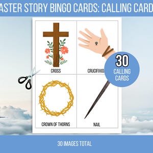 Easter Story Bingo, 50 Religious Easter Bingo Cards, Easter Bible Bingo ...