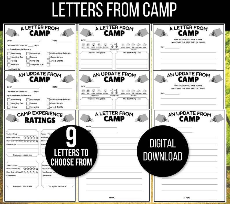 Letters From Camp, Summer Camp Letters, Printable Letter From Camp ...