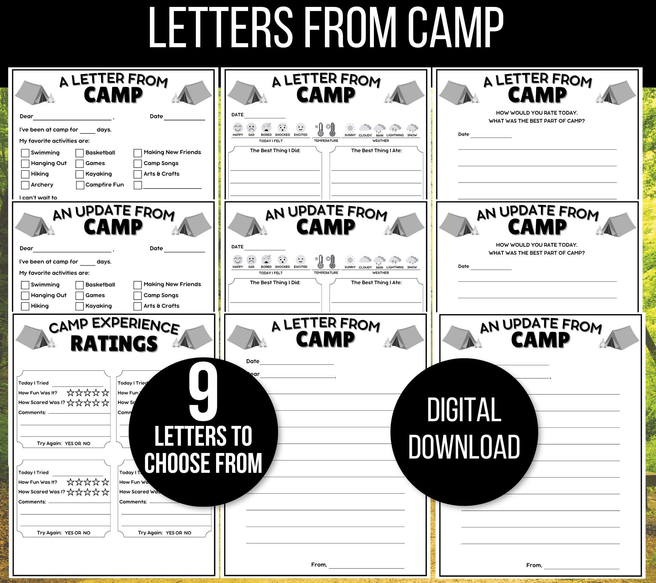Letters From Camp, Summer Camp Letters, Printable Letter From Camp ...