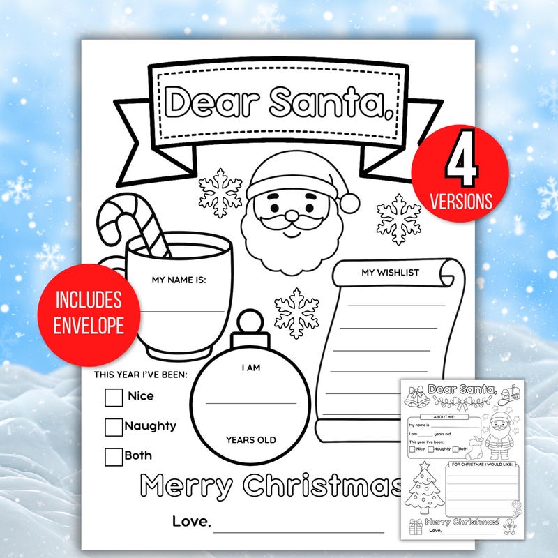 Santa Letter Black Santa - Etsy