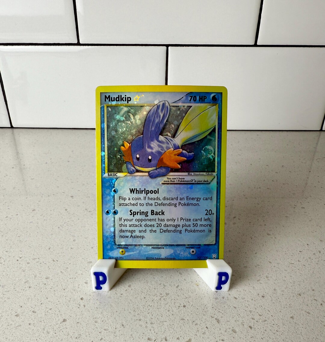Mudkip Gold Star Holographic Pokemon Proxy - Handmade Replica - Etsy Israel