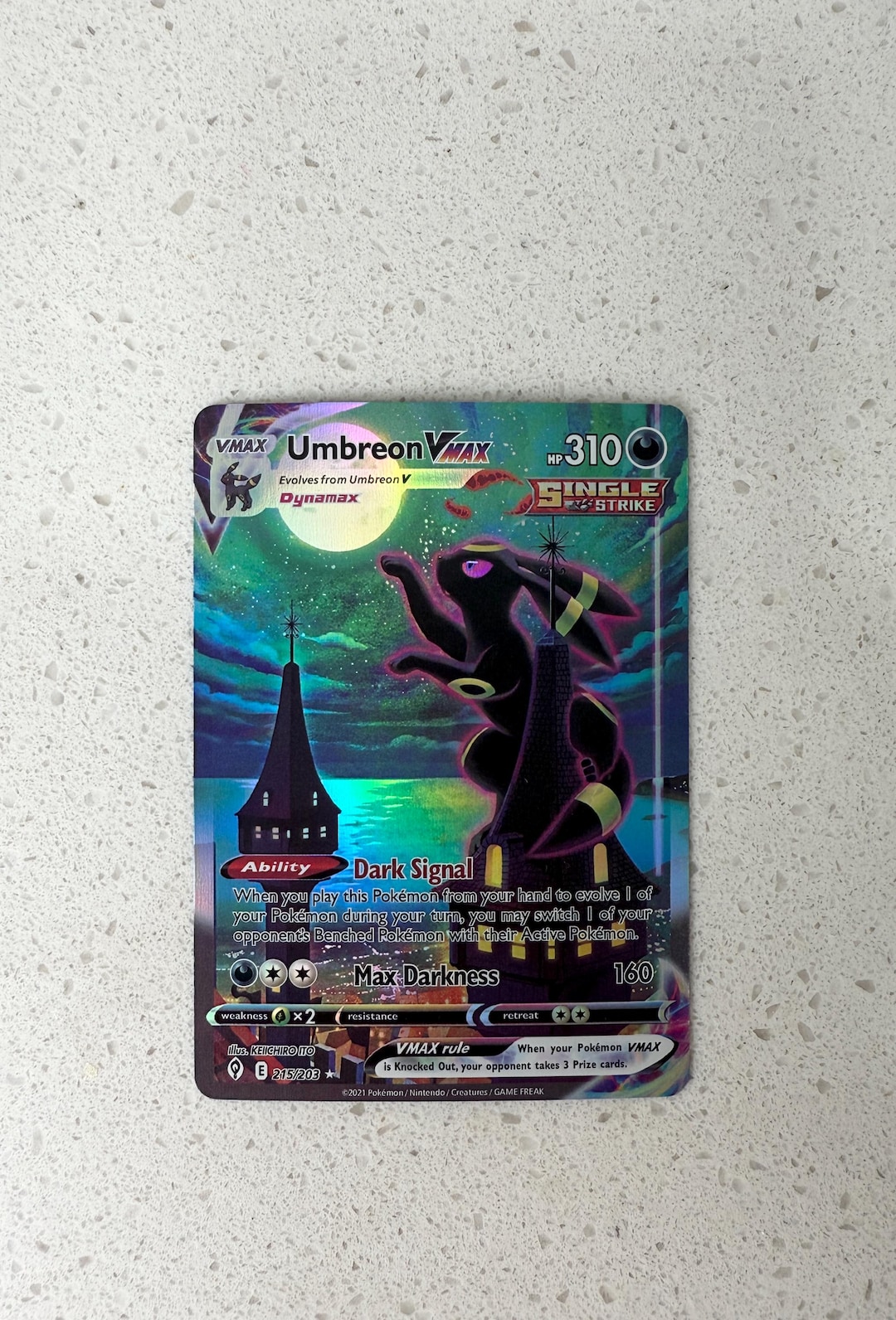 Umbreon Moonbreon VMAX Holographic Pokemon Proxy - Handmade Replica - Etsy