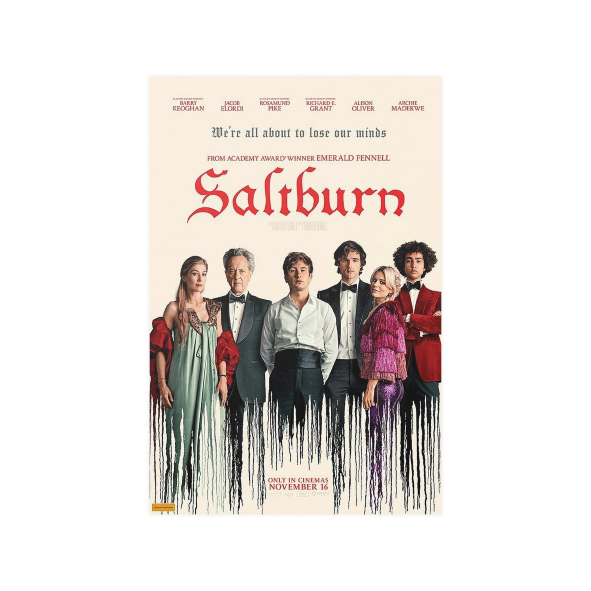 SALTBURN Movie Poster, Jacob Elordi, Barry Keoghan, Saltburn, Wall ...
