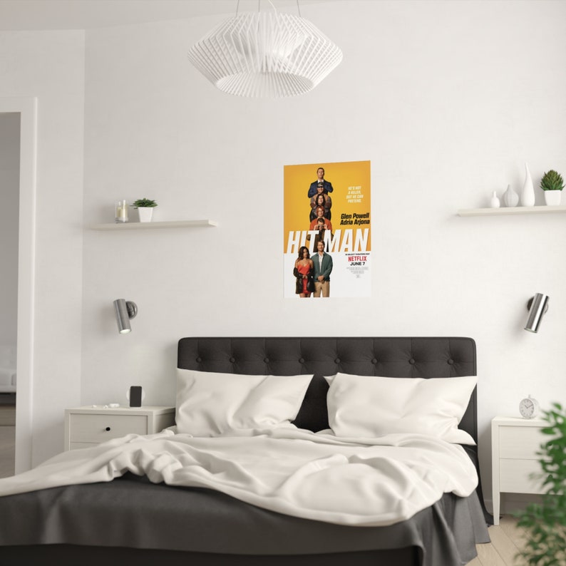 HITMAN Movie Poster, Hitman, Glen Powell, Adria Arjona, Wall Decor ...