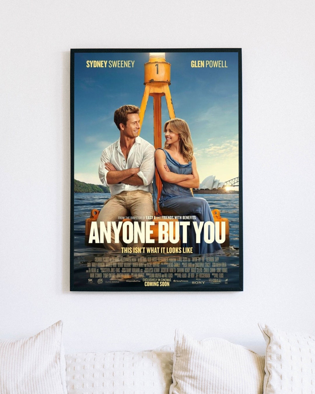 Anyone but You Movie Poster, Sydney Sweeney, Glen Powell, Wall Decor ...