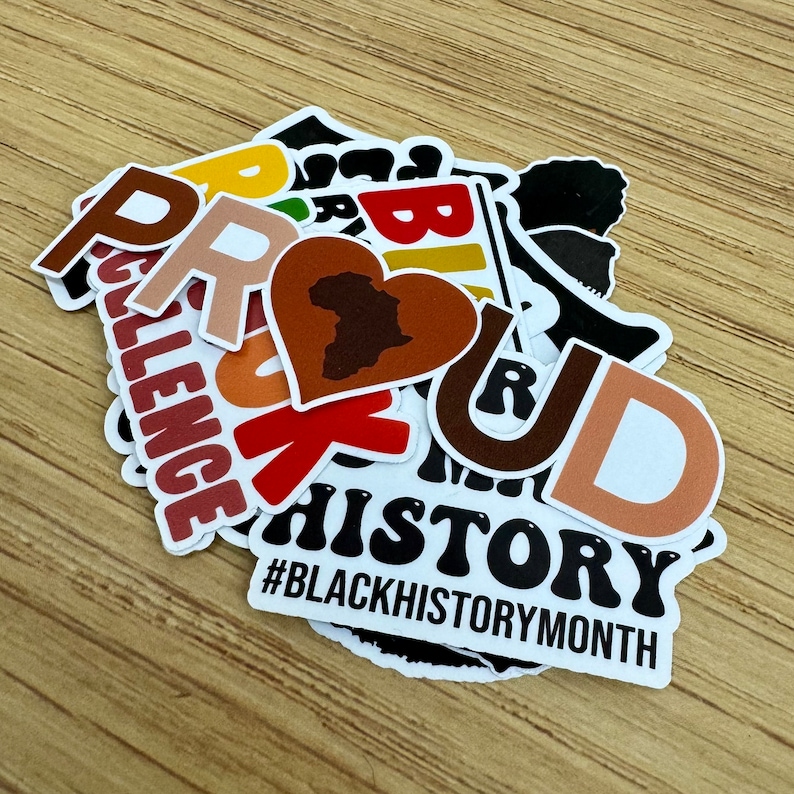 2024 Black History Month Sticker Pack Vinyl | Set of 12 | Glossy Vinyl ...