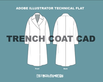 Worker Jacket Fashion Design Digital Template Flat Sketch Tech Drawing ...