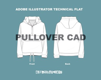Puffer Jacket V2 - Fashion Design Digital Template - Flat Sketch Tech ...