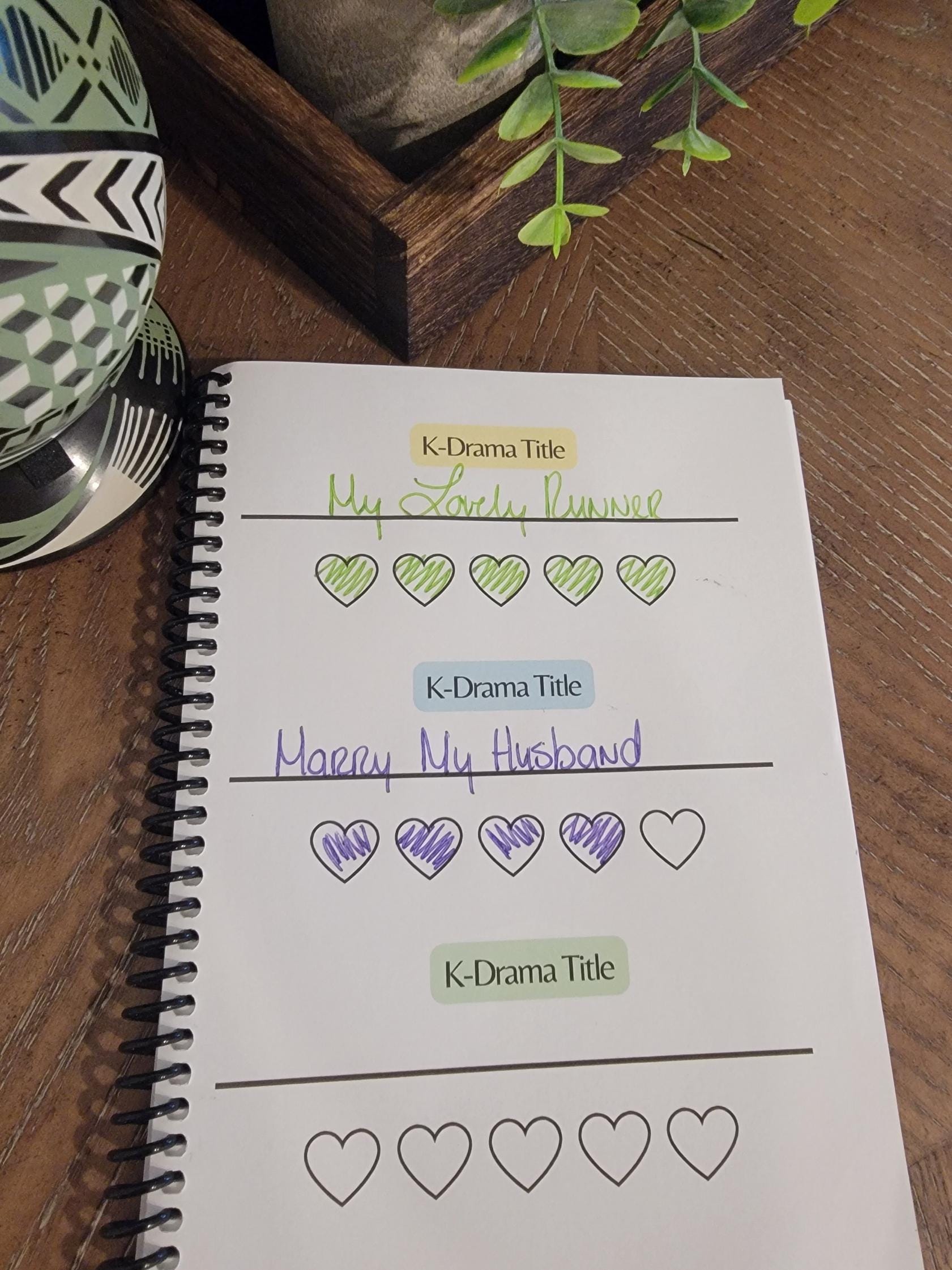 Physical K-drama Journal (simple) - Etsy