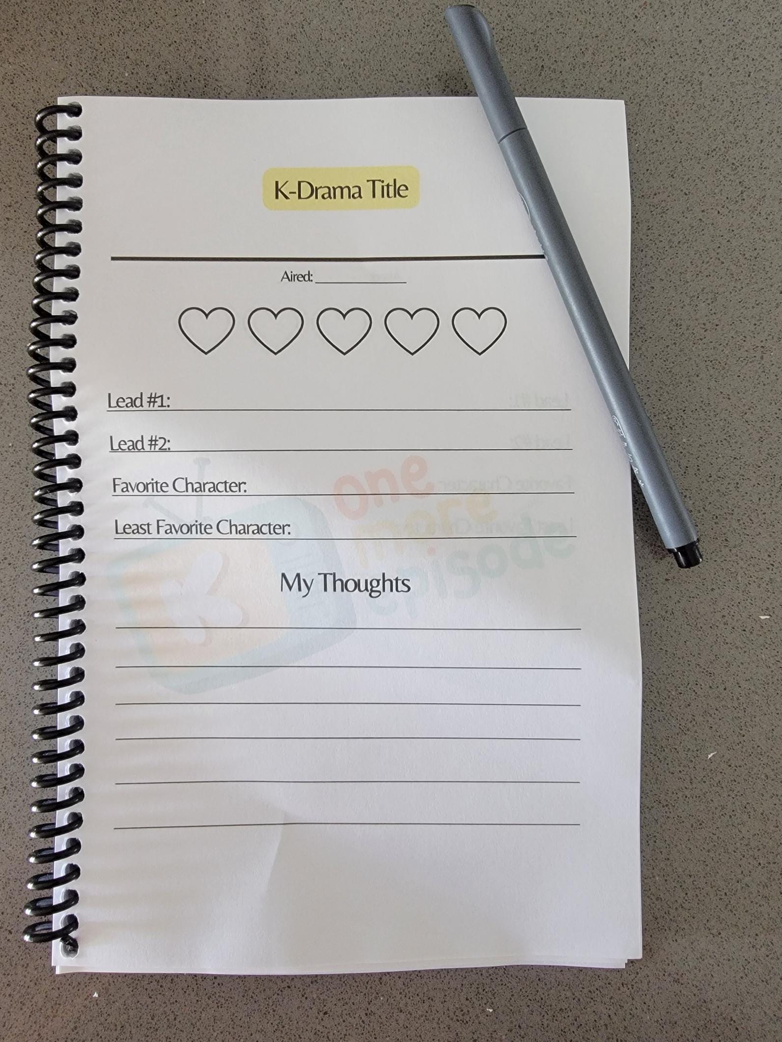 Physical K-drama Journal (version 2) - Etsy