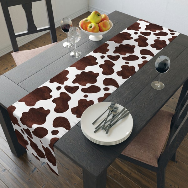 Cow Print Table Runner - Etsy