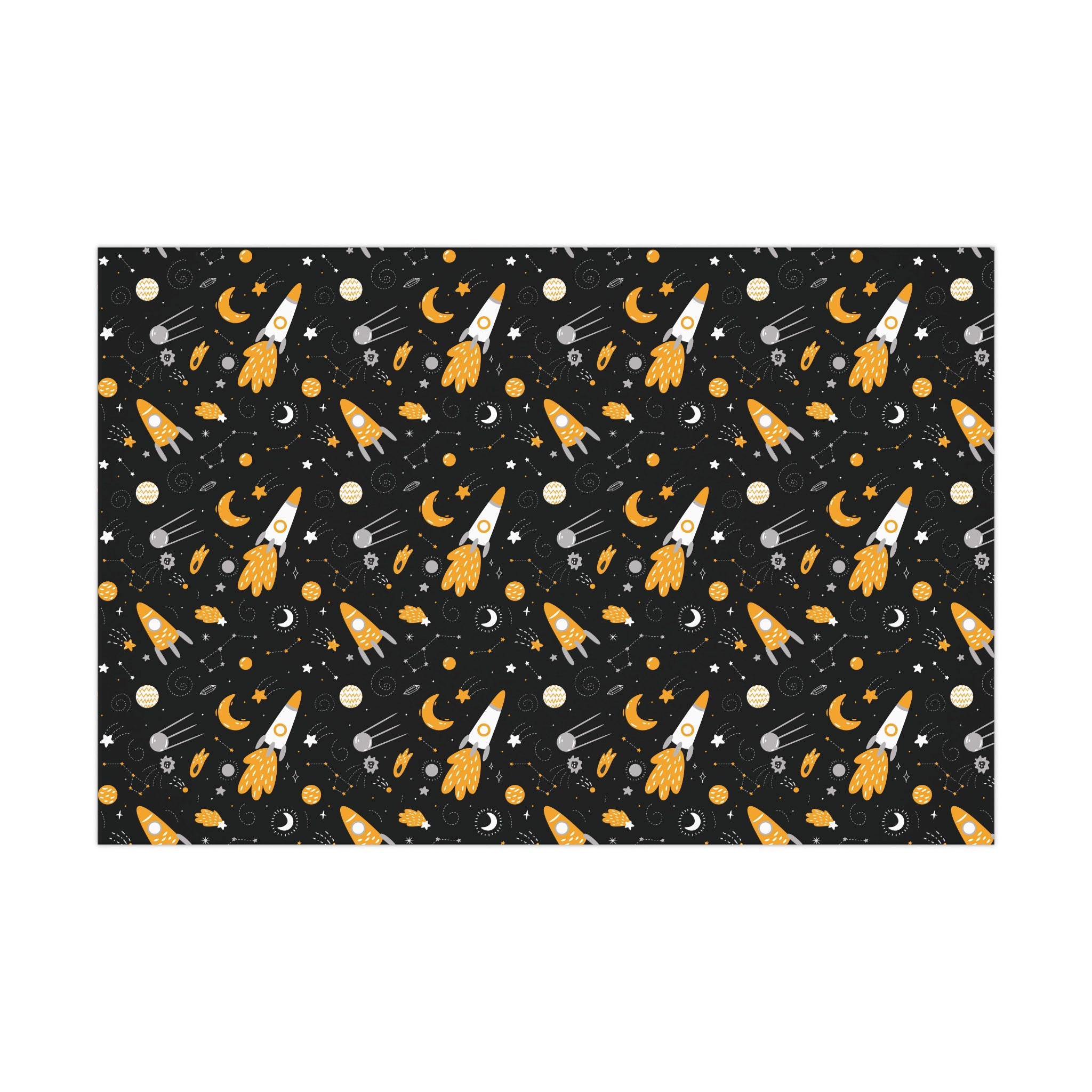 Galaxy Space Gift Wrap Spaceship Wrapping Paper for Space Party Decor ...