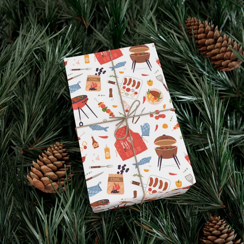 BBQ Cookout Wrapping Paper Grill Gift Wrap Grilling Wrapping Paper Roll ...
