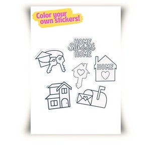 Color Your Own Stickers_new Home Stickers_stickers - Etsy