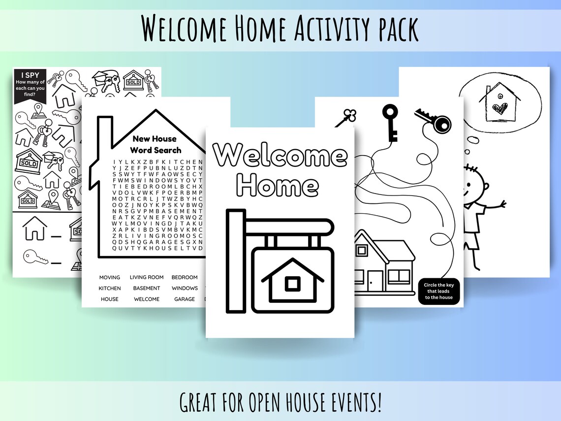 Welcome Home Activity Pack-adult and Child New Home-open - Etsy