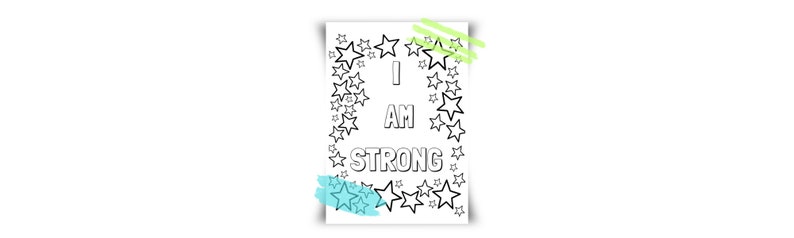 Affirmation Coloring Page-i Am Strong-adult Coloring Page-kid Color ...
