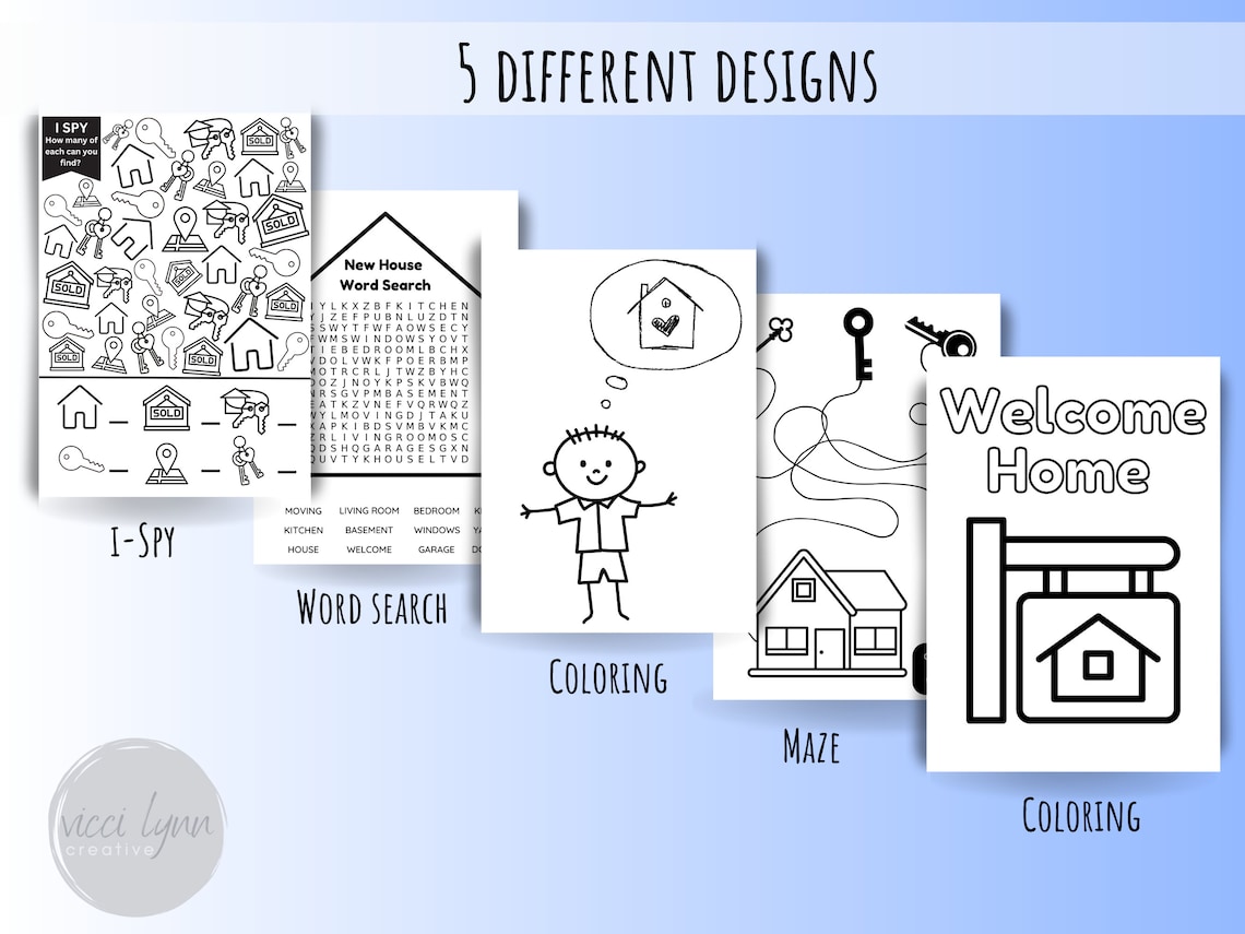 Welcome Home Activity Pack-adult and Child New Home-open - Etsy