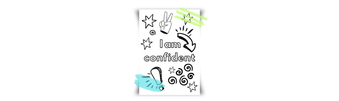 Affirmation Coloring Page-i Am Confident-adult Coloring Page-kid Color ...