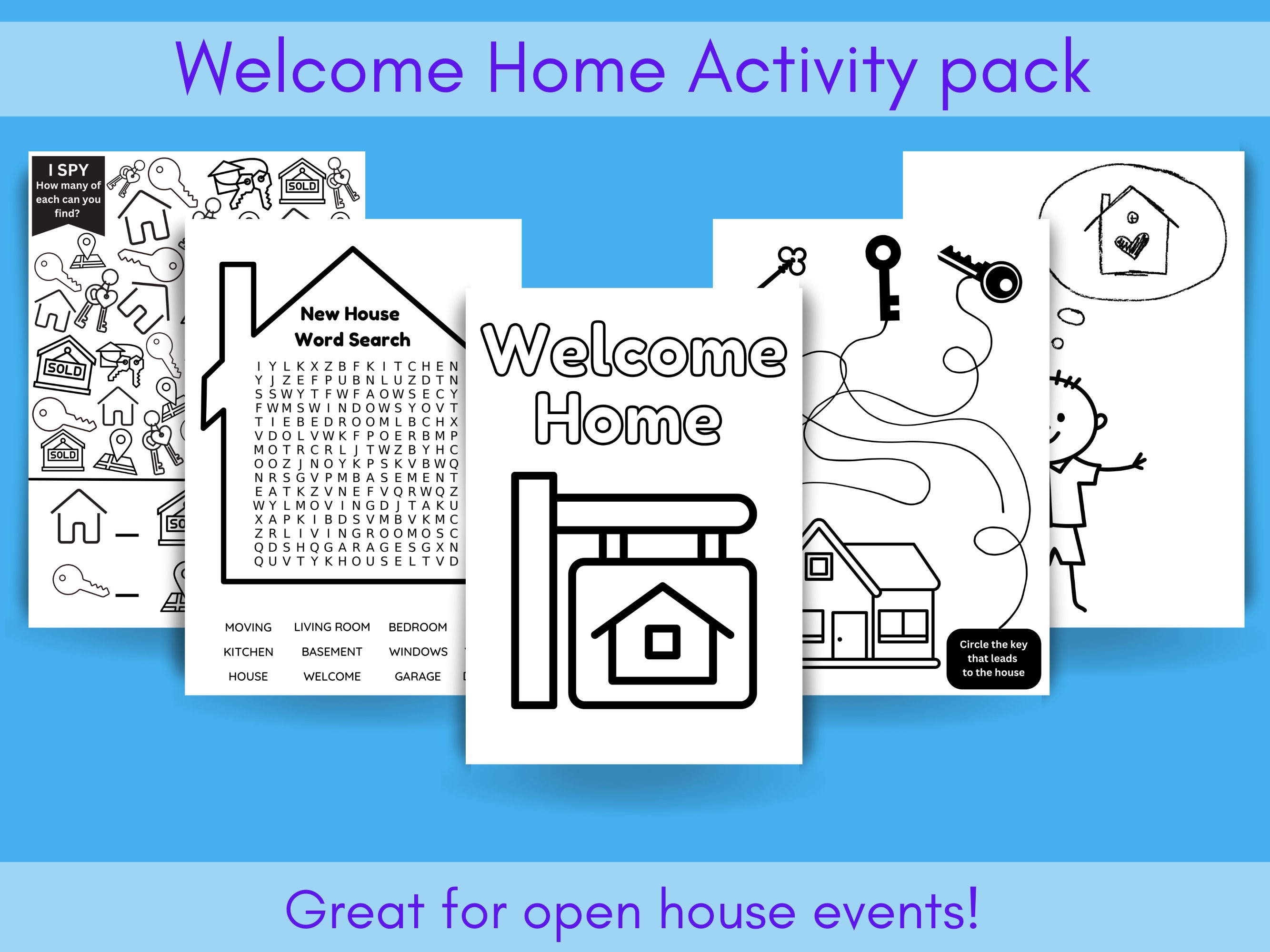 Welcome Home Activity Pack-adult and Child- New Home-open House ...