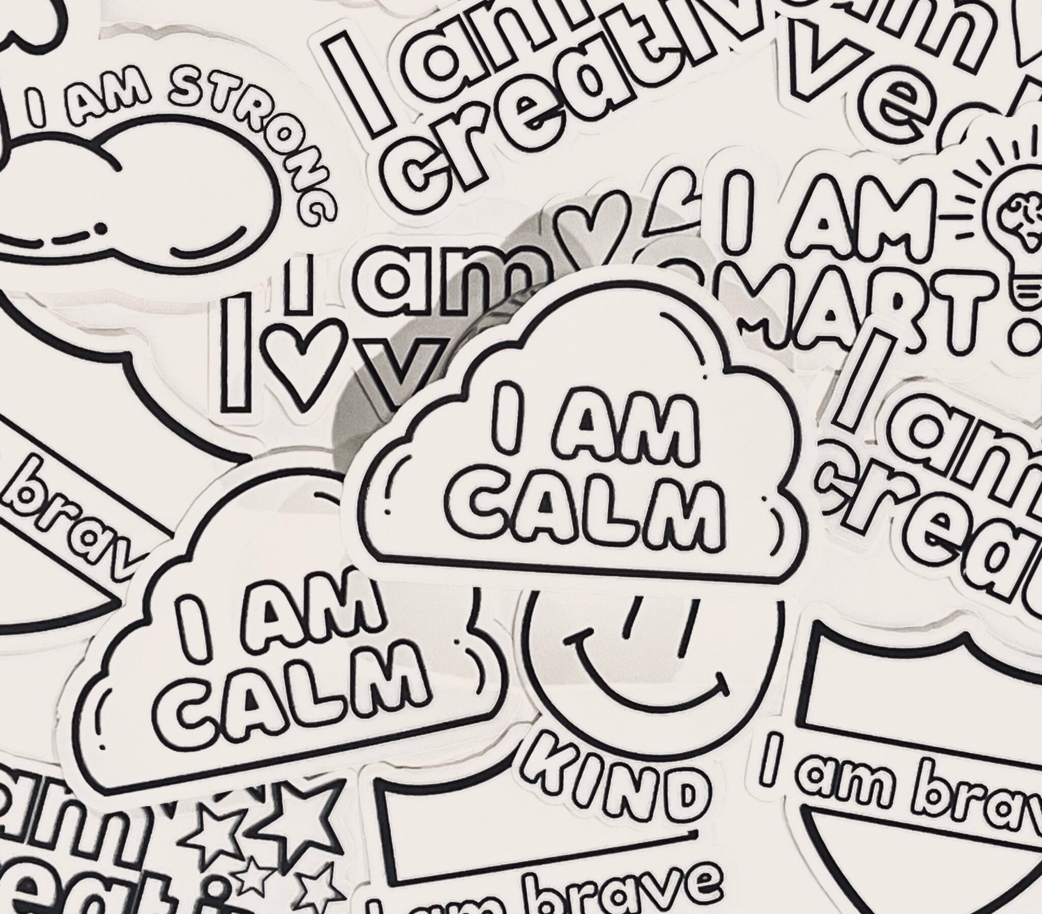 Color Your Own Stickers_affirmation Stickers_stickers - Etsy