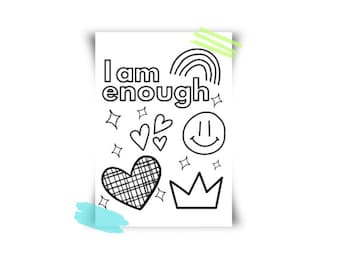 Affirmation Coloring Page-i Am Strong-adult Coloring Page-kid Color ...
