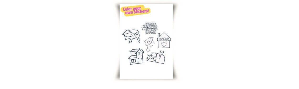 Color Your Own Stickers_new Home Stickers_stickers - Etsy