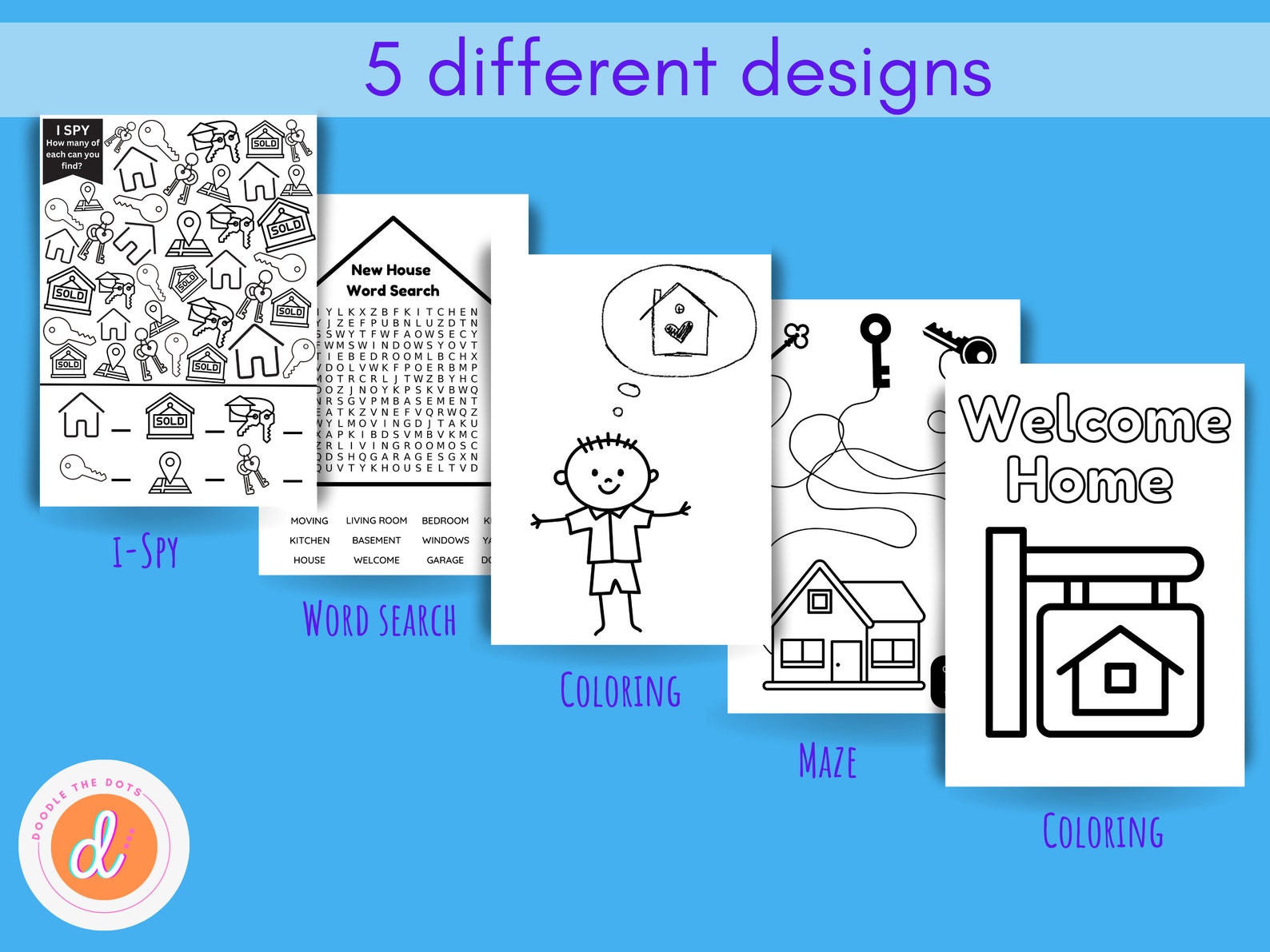 Welcome Home Activity Pack-adult and Child- New Home-open House ...