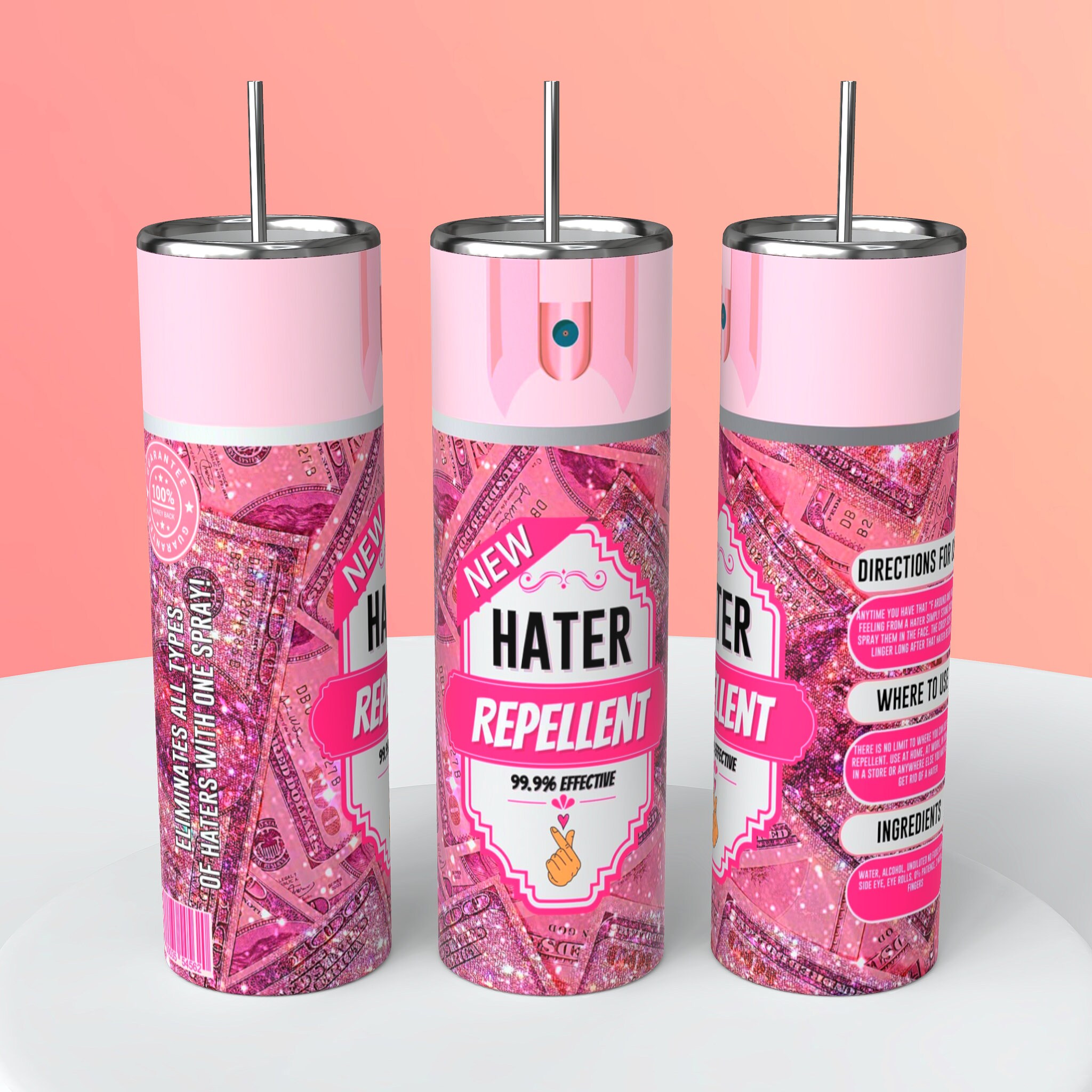 HATER Repellent 20oz Tumbler, Spray Bottle, Stay Away, Blow Me, Haters ...