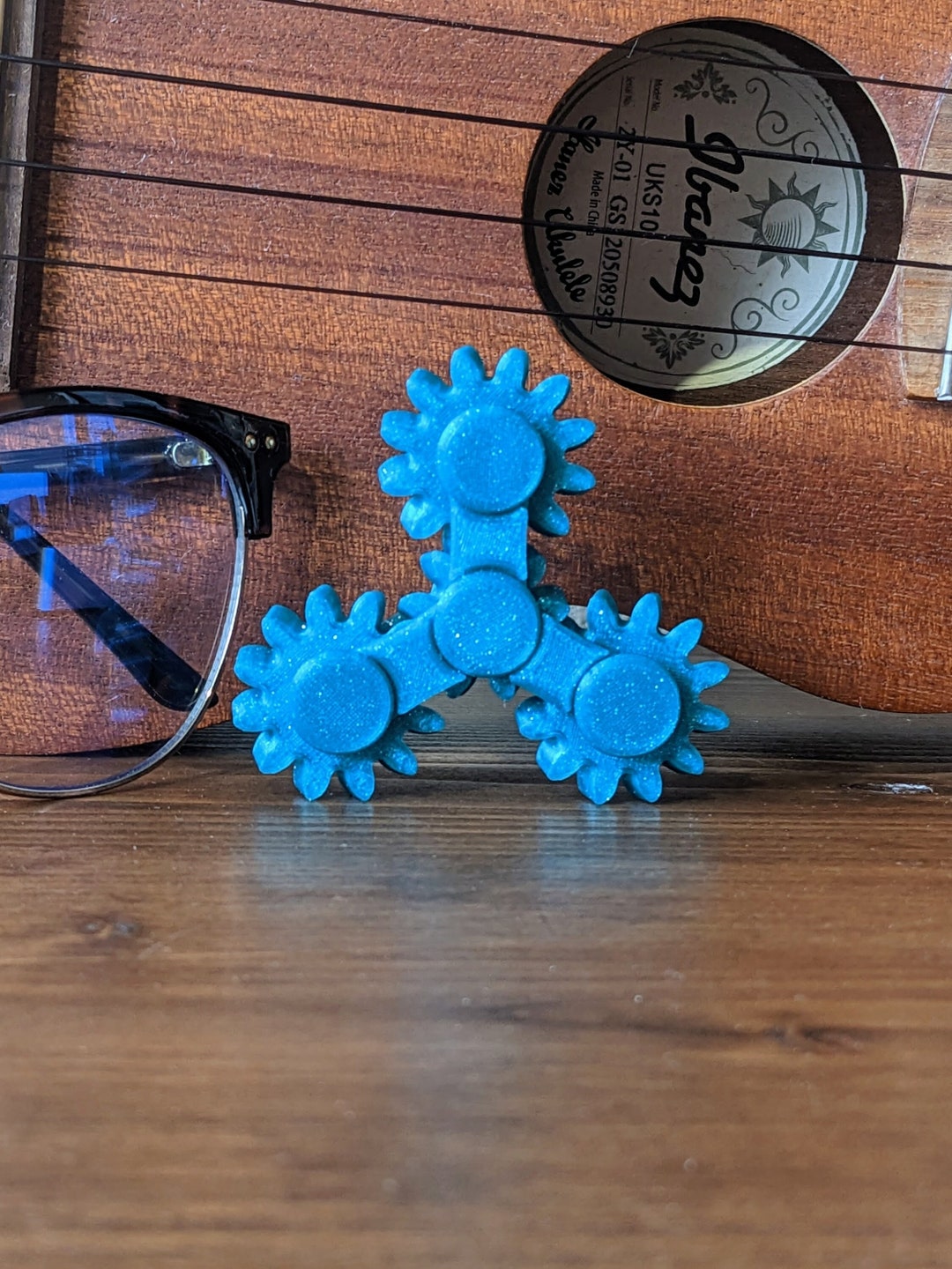 Four Gear Fidget Spinner Sparkle Blue EDC Gear, Spinner Fidget Toy ...