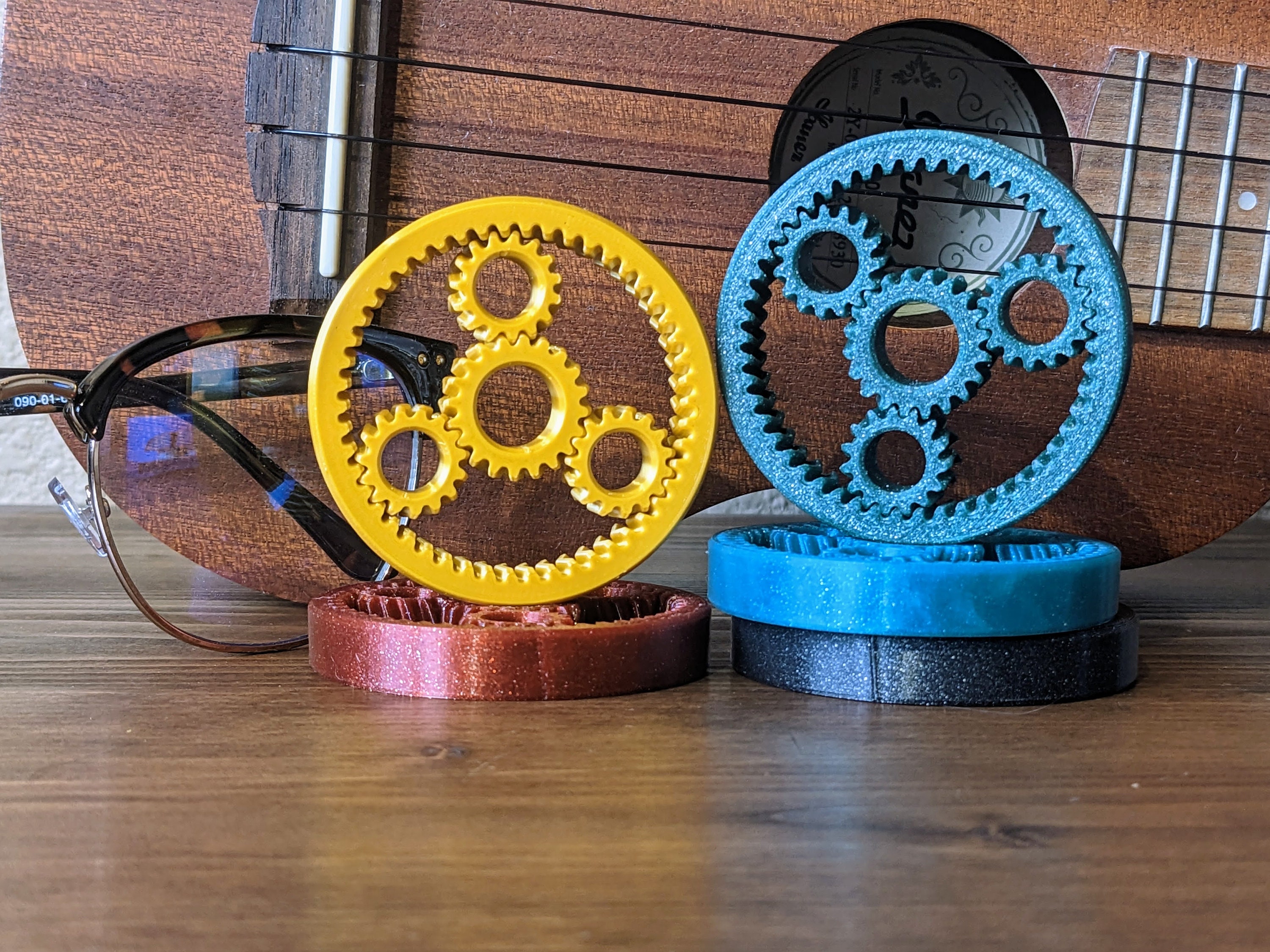 Planetary Gear Fidget Spinner - Sparkle Blue - EDC Gear, Spinner Fidget ...