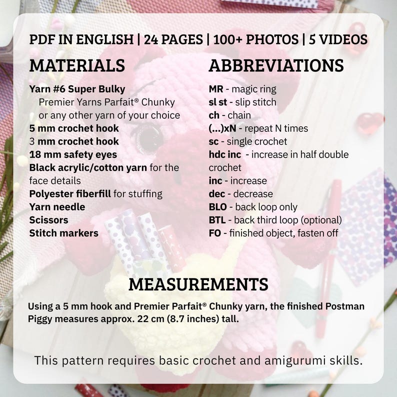Postman Piggy Crochet Pattern - Amigurumi Plush Toy (PDF in English) - Etsy