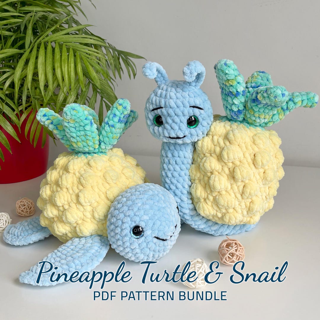 Crochet Pineapple Turtle & Snail Pattern: Beginner-friendly Amigurumi ...