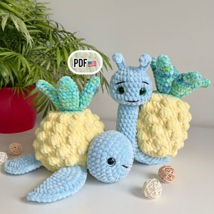 PDF Pattern Pineapple Turtle Crochet Pattern Crochet Tutorial Crochet ...