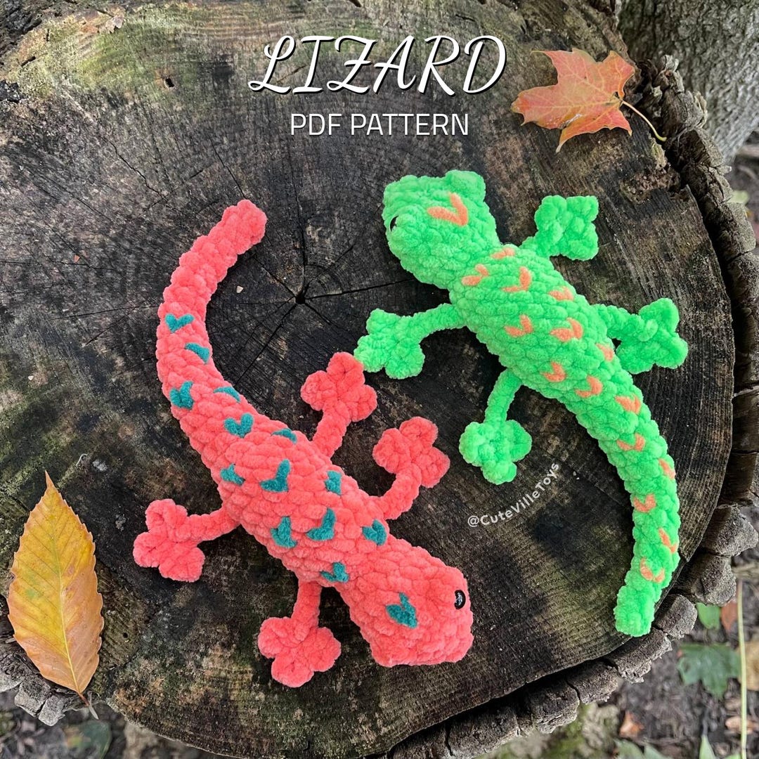 Lizard No Sew Crochet PDF Pattern - Quick & Easy Amigurumi Lizard/gecko ...