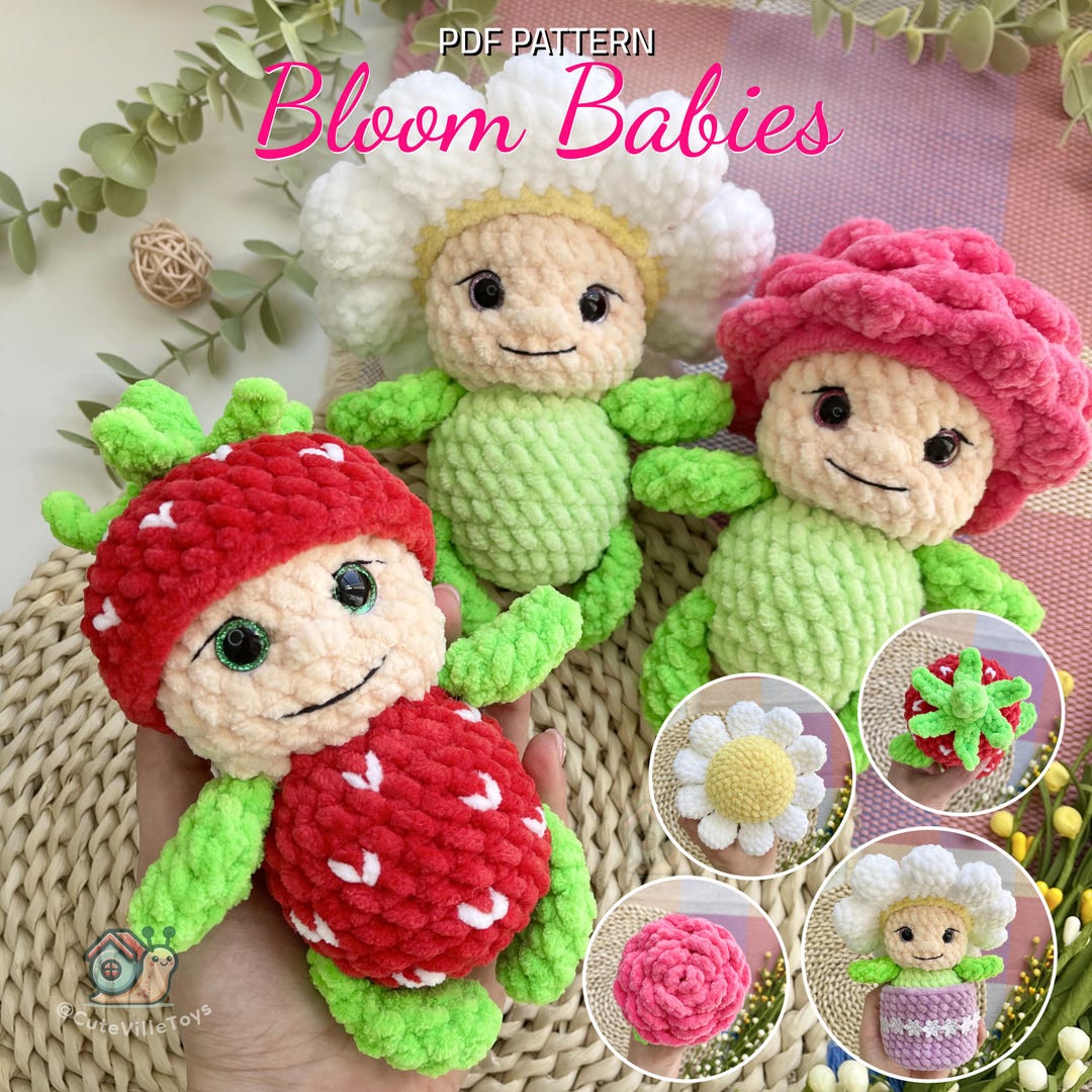 Bloom Babies Crochet Pattern Bundle: Amigurumi Flower Doll Set (PDF in ...