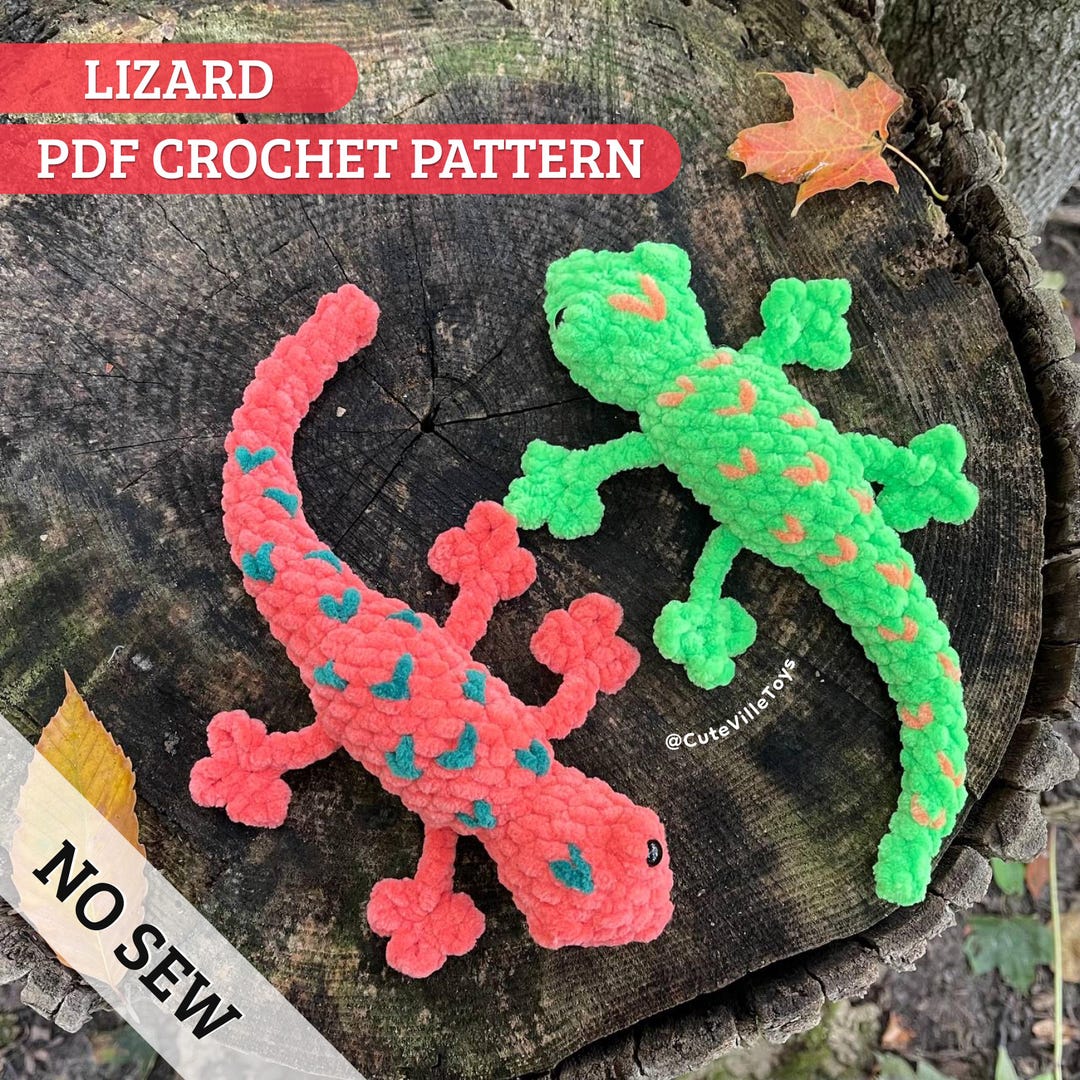 PDF Pattern Lizard Crochet Tutorial Crochet Pattern Amigurumi No Sew ...