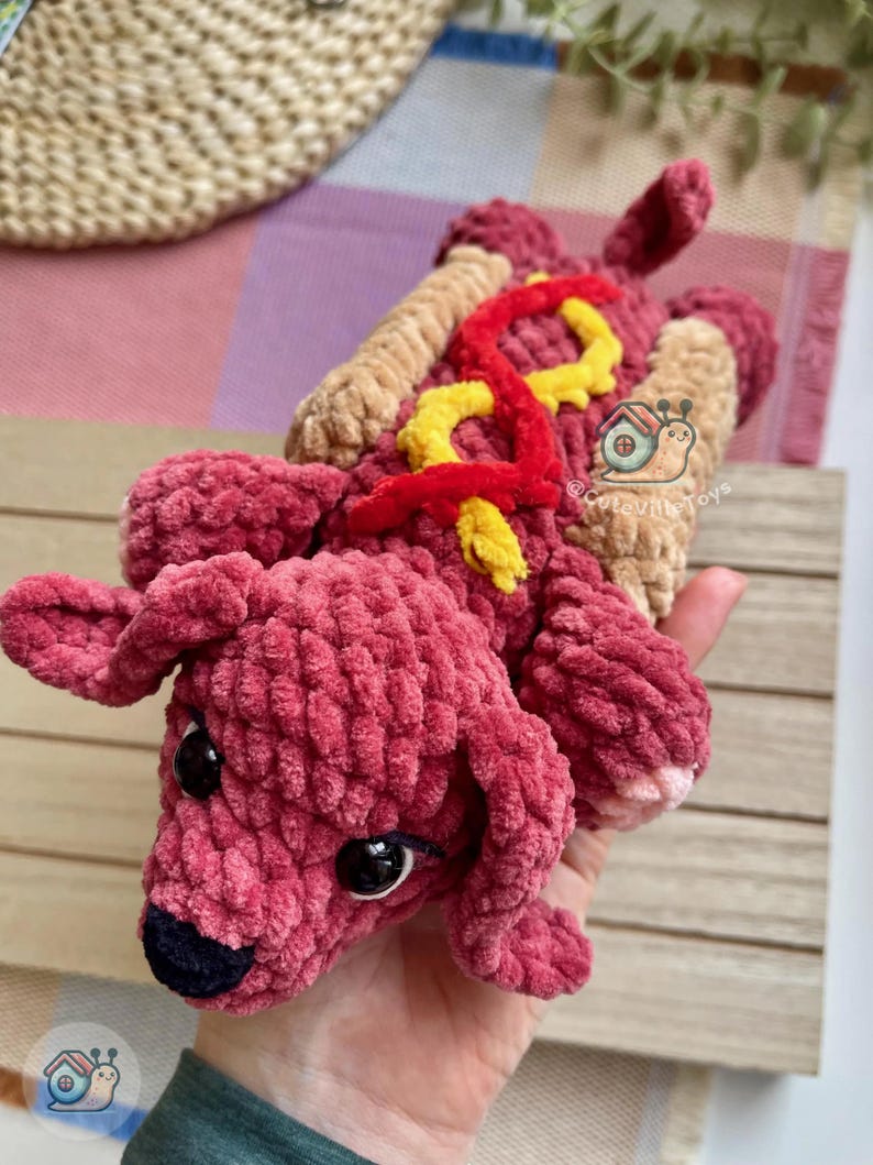 Crochet Dog Pattern, Dachshund Amigurumi PDF, Chunky Yarn Puppy Plush ...