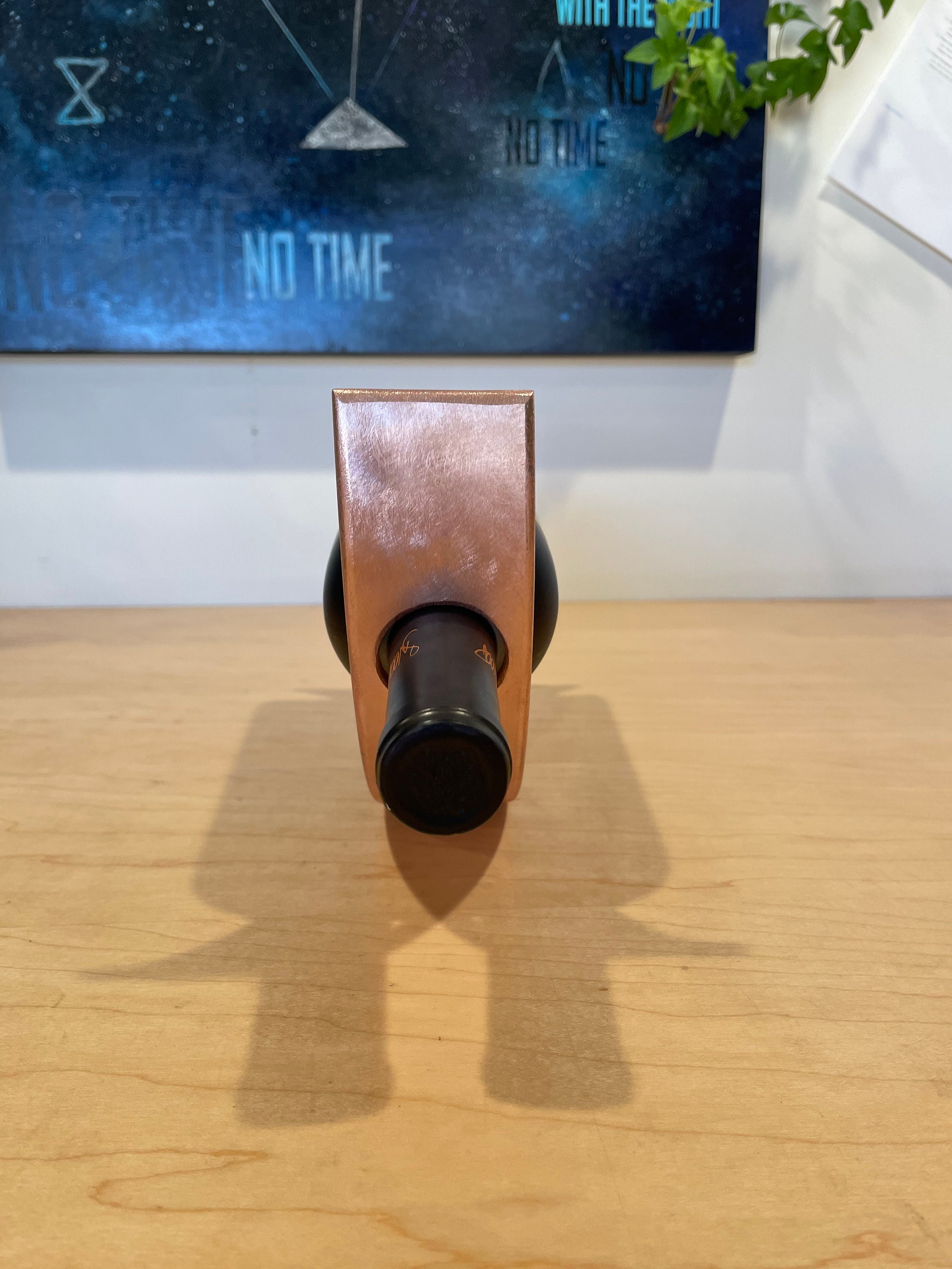 Crescent Solid Copper Table Wine Bottle Holder - Etsy