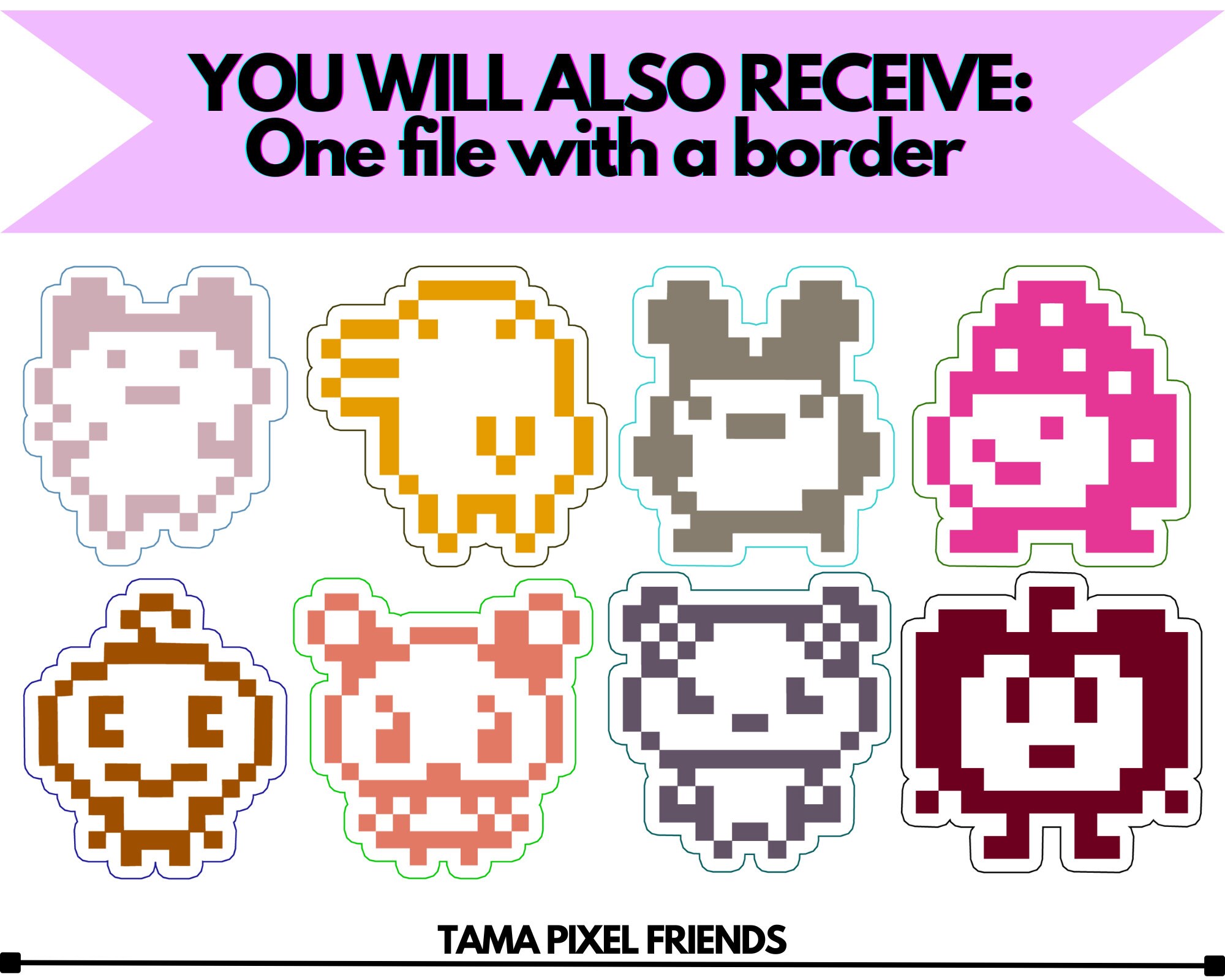 Tama Pixel Friends SVG & PNG Digital File Only for Laser Cutting and More - Etsy