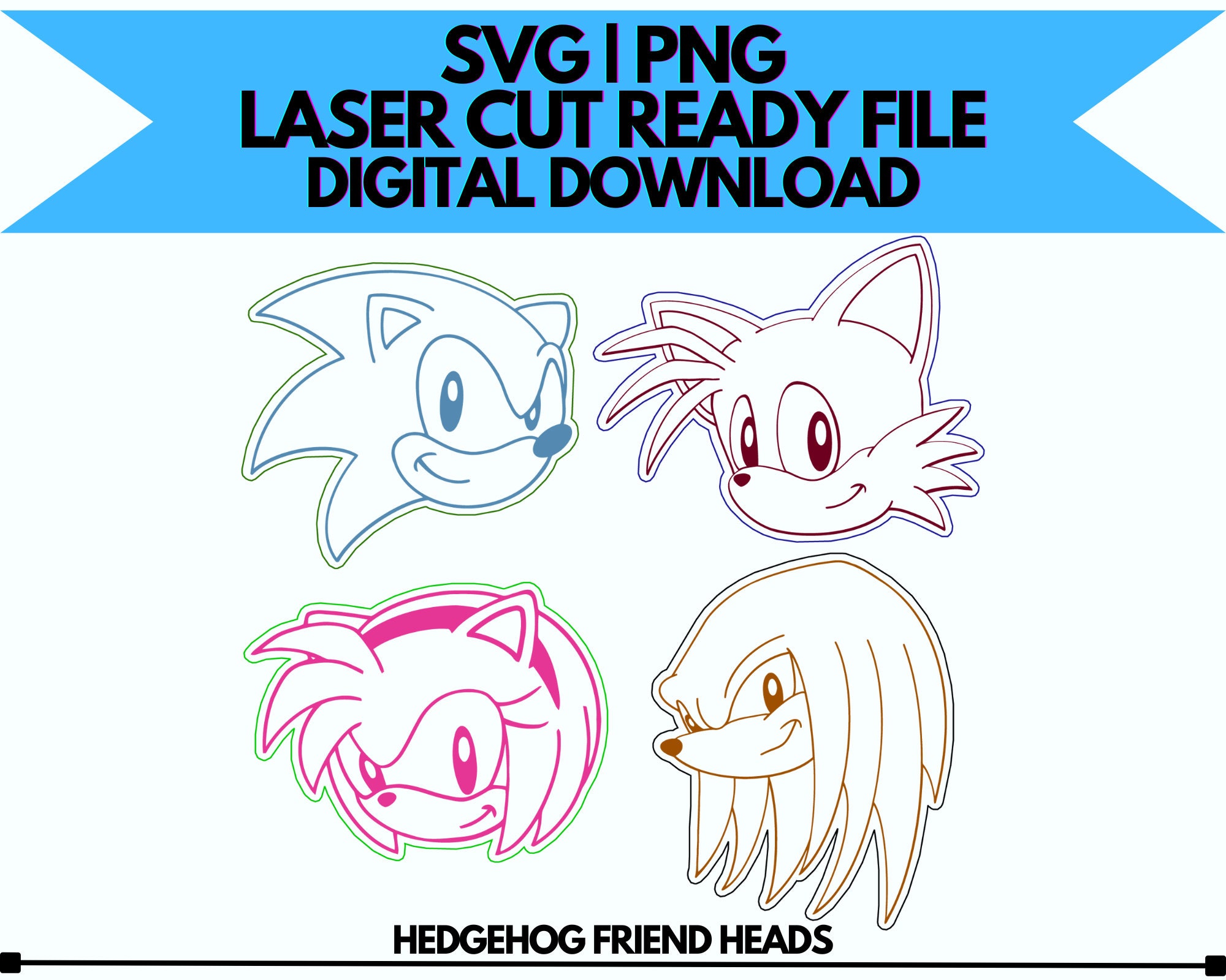 Hedgehog and Friends Heads SVG & PNG | Digital File Only! for Laser ...