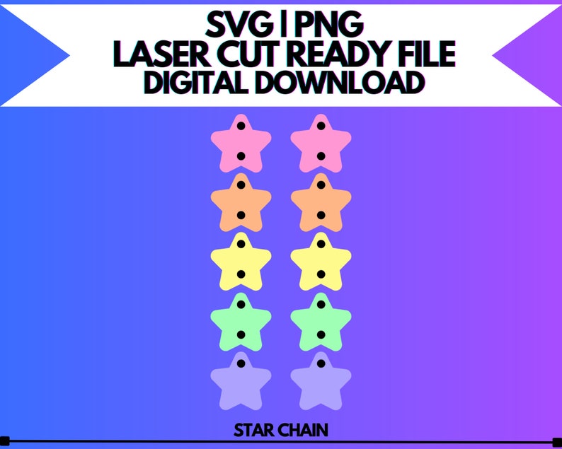 Star Chain SVG & PNG | Digital File Only! for Laser Cutting and More - Etsy