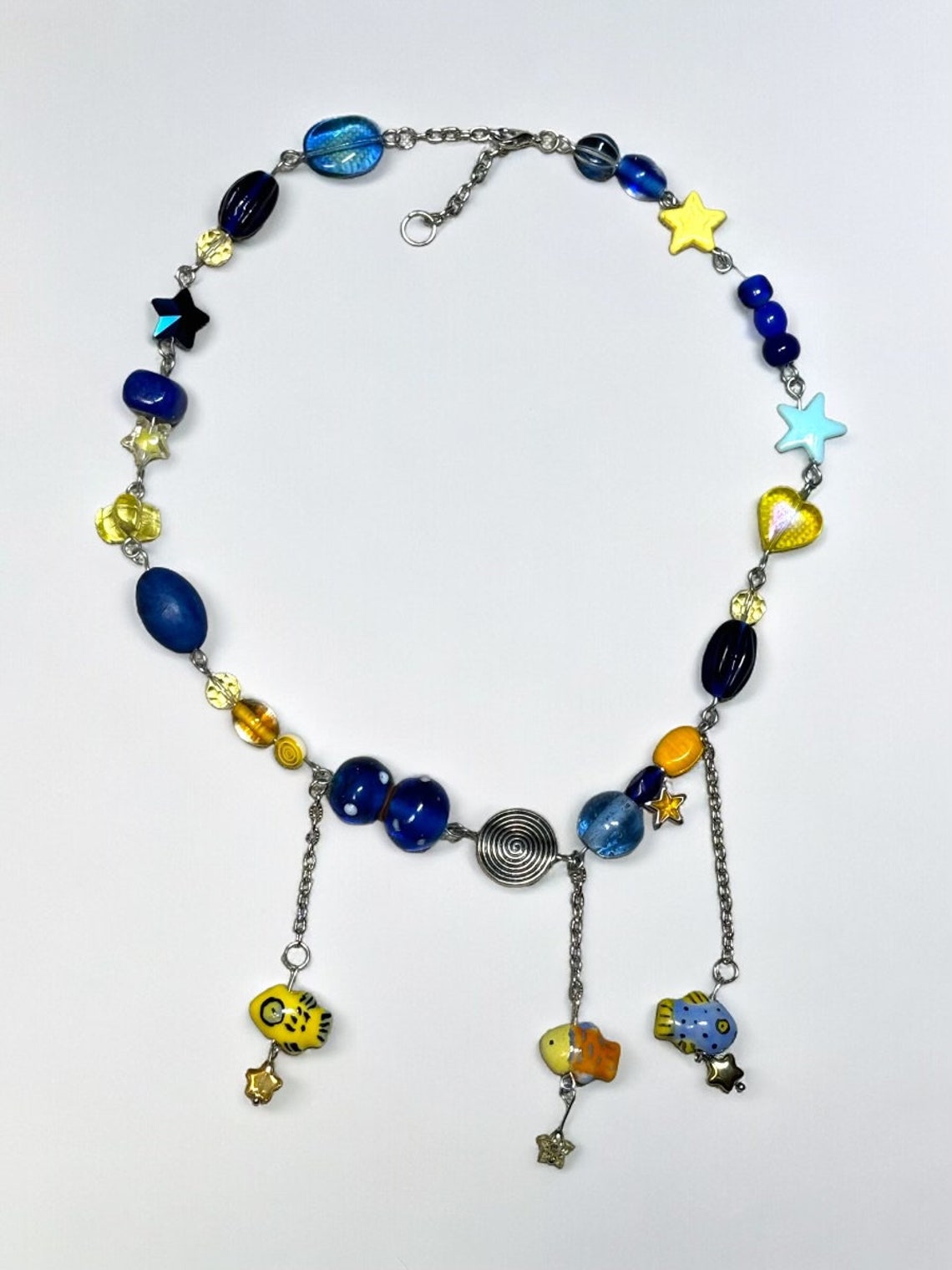 Funky Weird Fish Beaded Necklace - Etsy