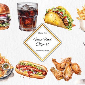 Fast Food Clipart Bundle, Fries Clipart, Burger Png, Ice Cream Clipart ...