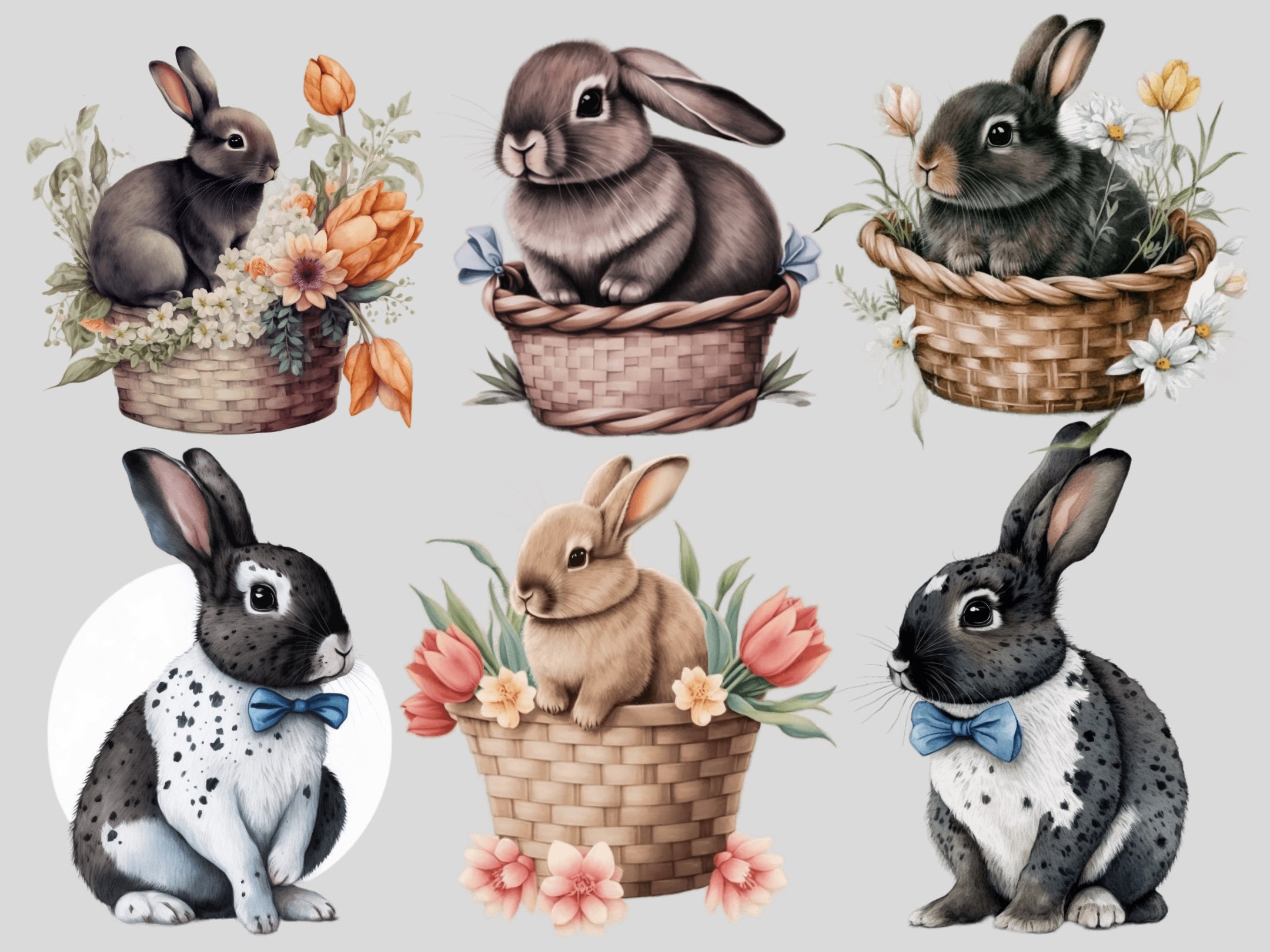 Bunny Clipart, Watercolor Bunny Clip Art, Easter Bunny Png, Watercolor ...