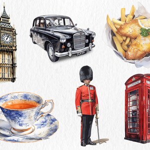 Great Britain Clipart, Britain Clipart Bundle, English Stereotypres Art ...