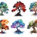 Fantasy Tree Clipart, Watercolor Trees Png, Magic Tree Art, Commercial ...